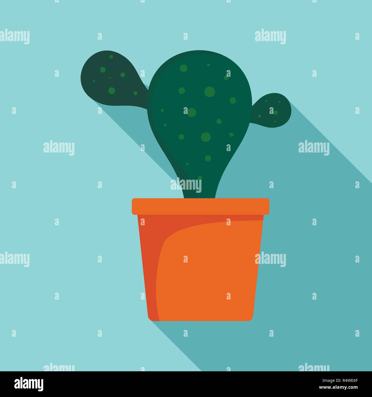Natural cactus pot icon. Flat illustration of natural cactus pot vector ...