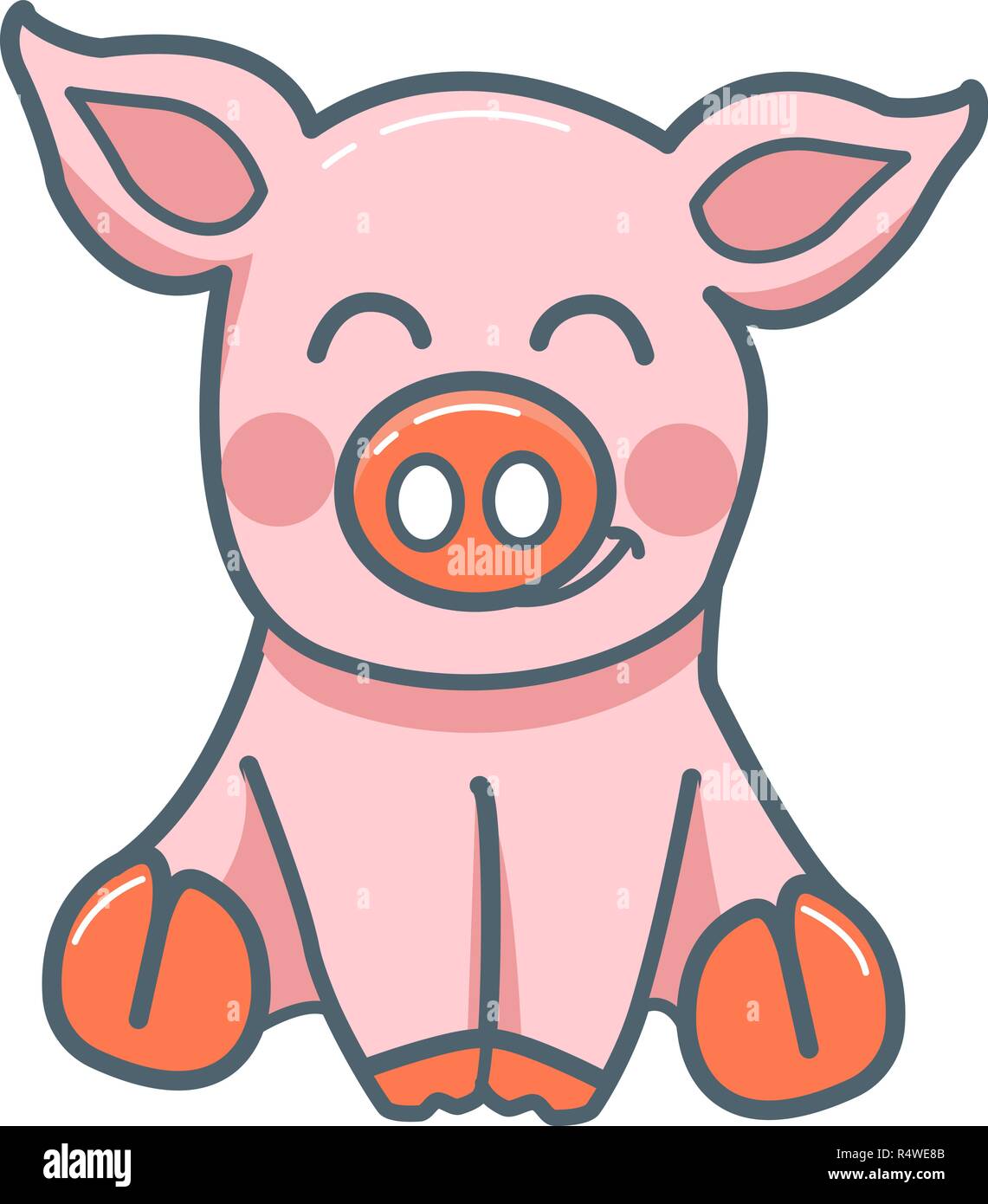 icon of a little pig in flat style Stock Vector Image & Art - Alamy