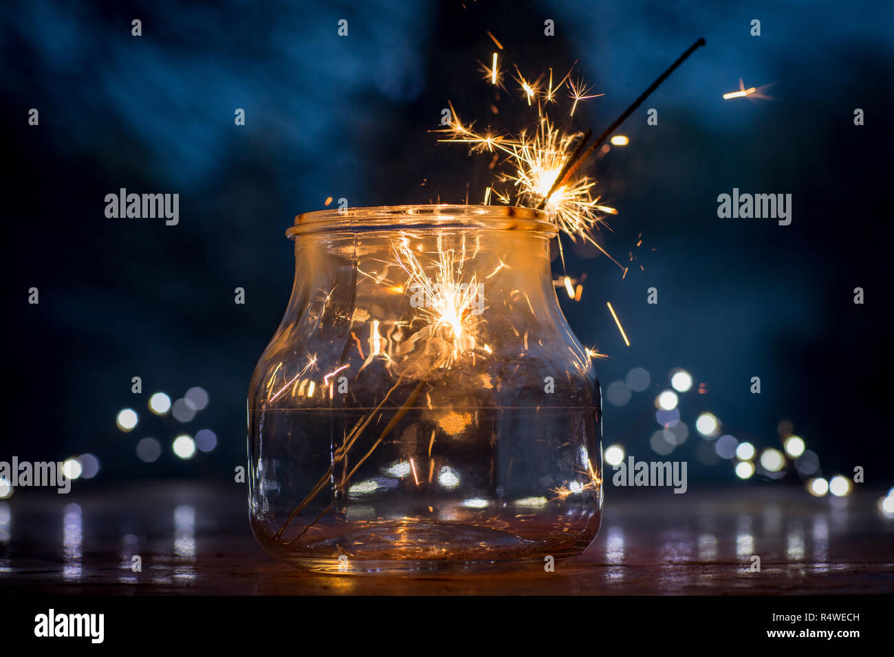 Inside a bottle of fireworks Stock Photo - Alamy