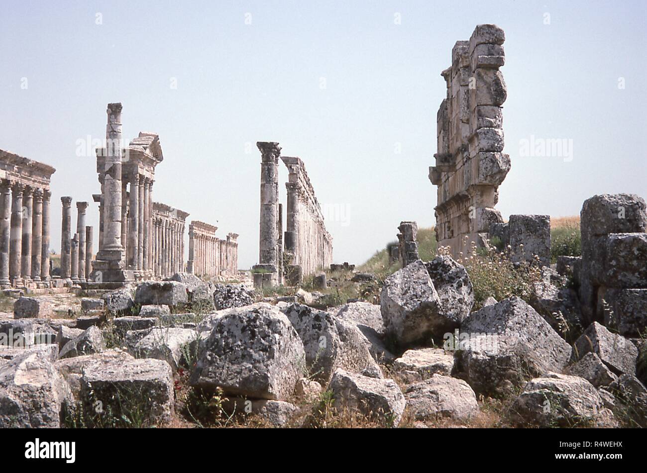Panoramic view of the ancient colonade street of apamea hi-res stock ...