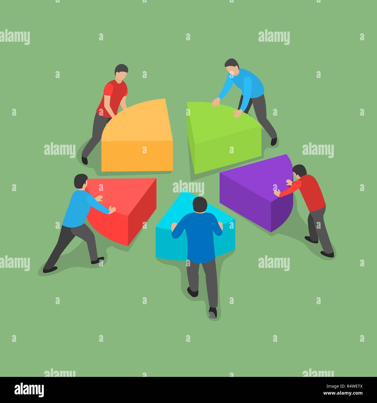 Unity people team background. Isometric illustration of vector unity ...