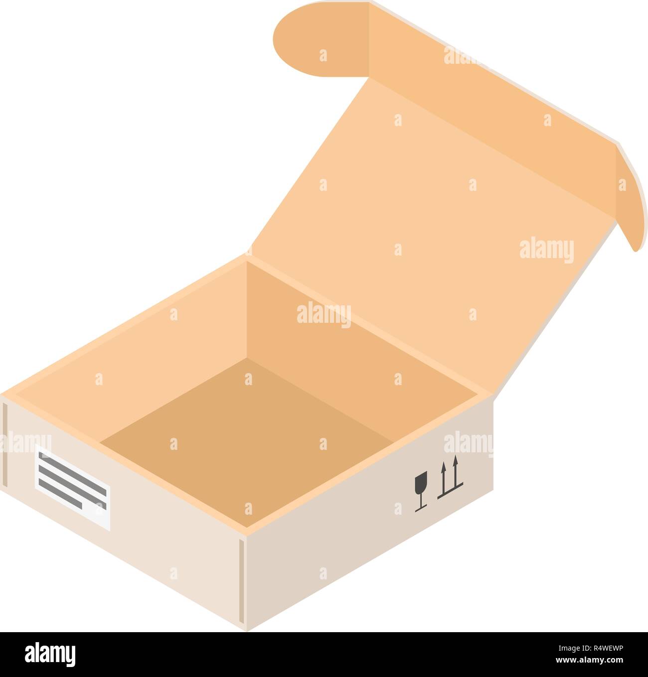 Open parcel box icon. Isometric of open parcel box vector icon for web ...