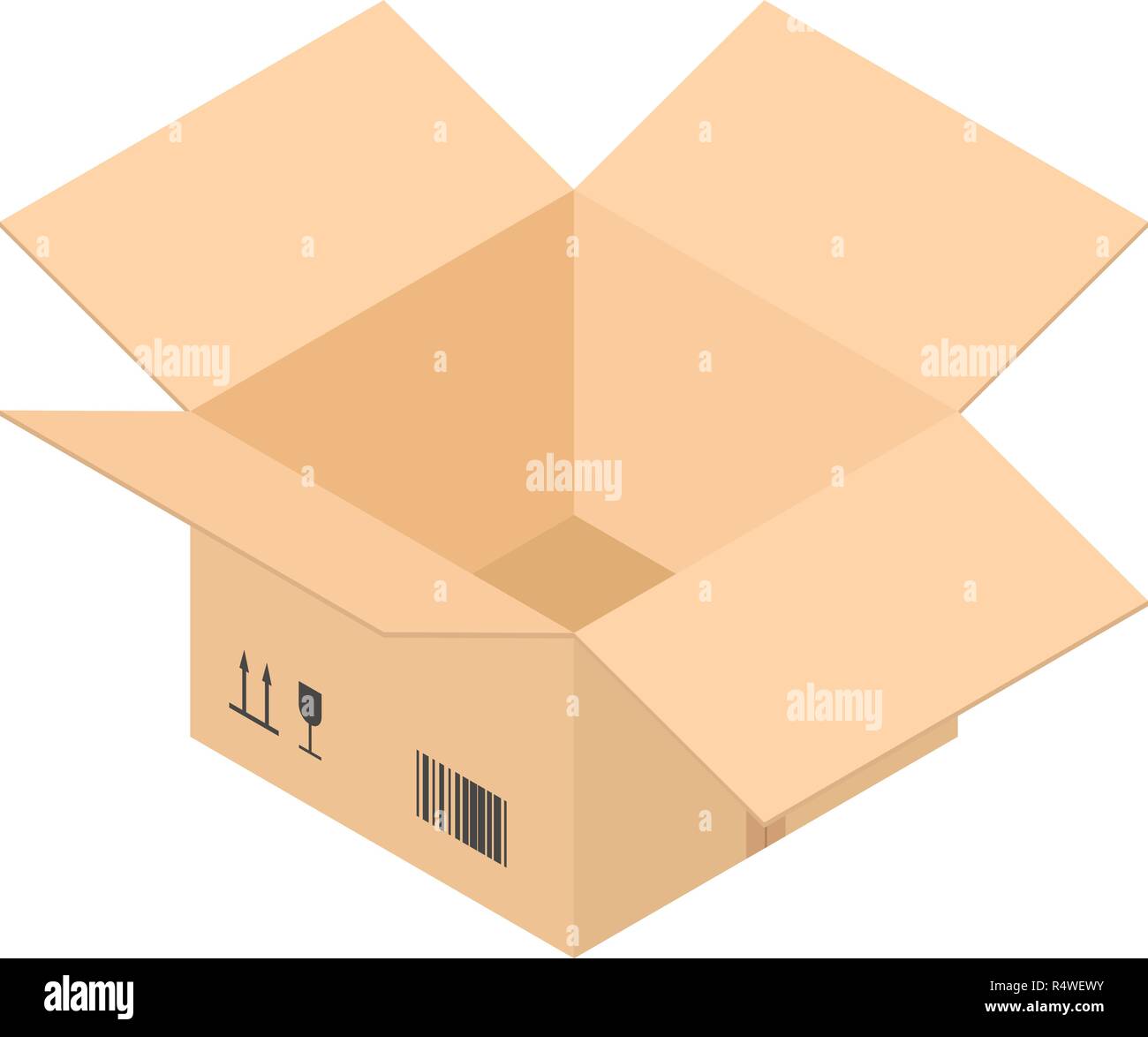 Open postal box icon. Isometric of open postal box vector icon for web ...