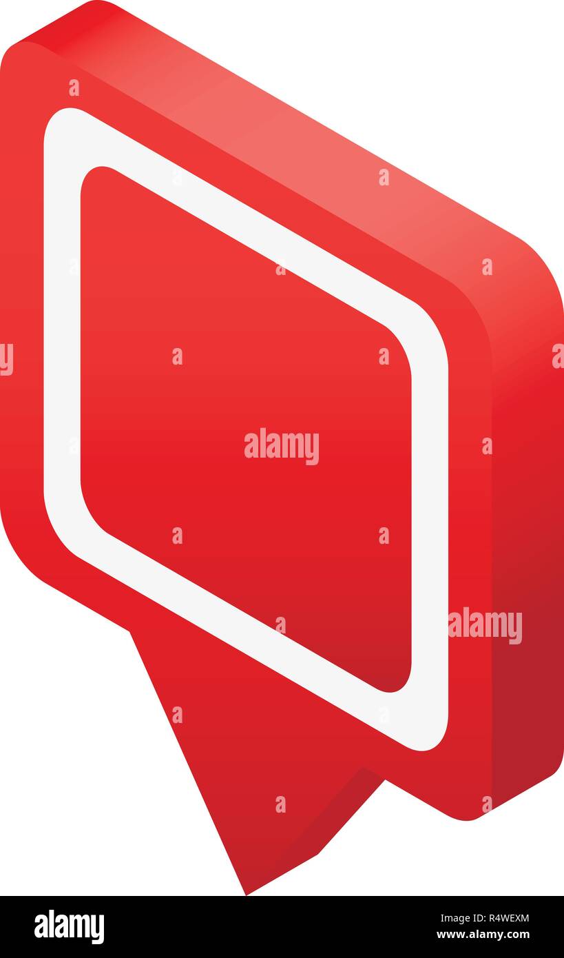 Info bubble map pin icon. Isometric of info bubble map pin vector icon ...