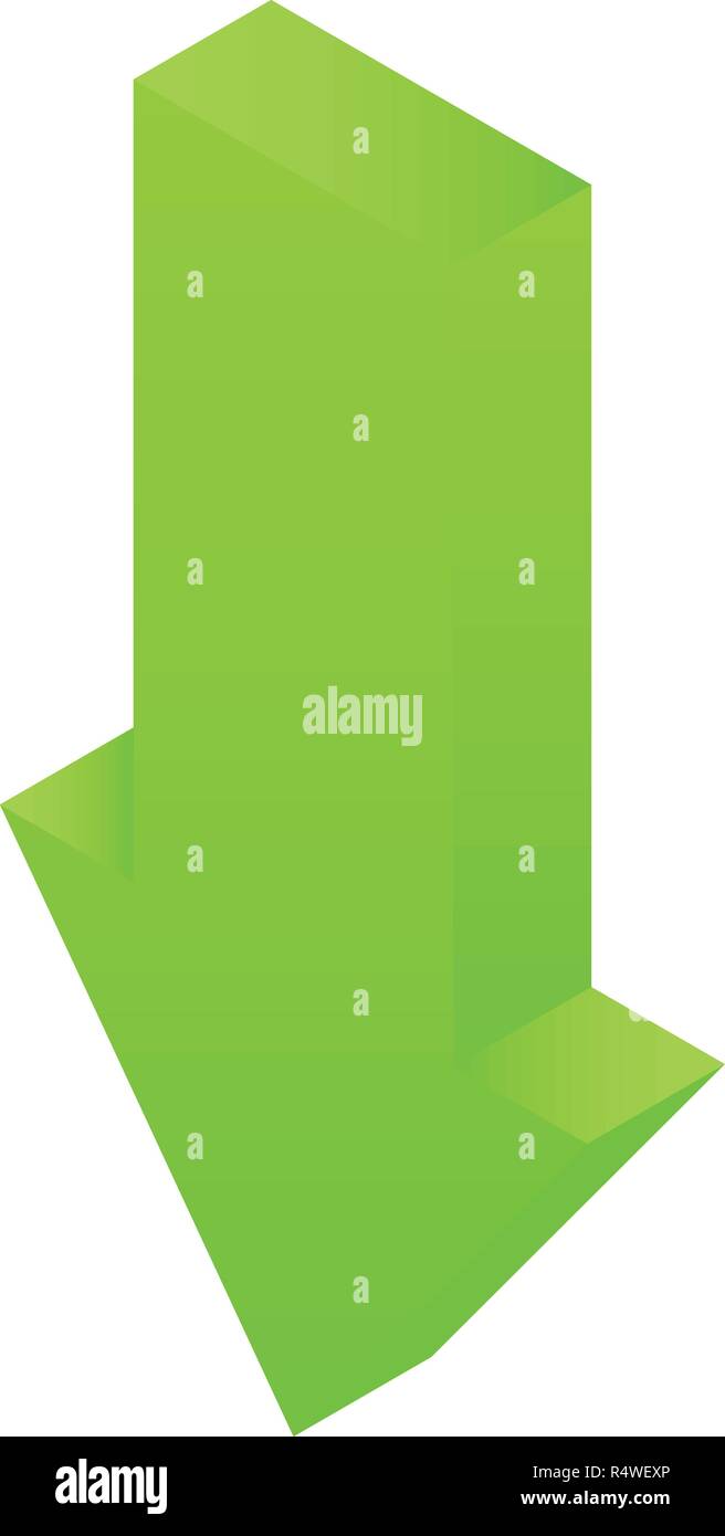 Green arrow map icon. Isometric of green arrow map vector icon for web ...
