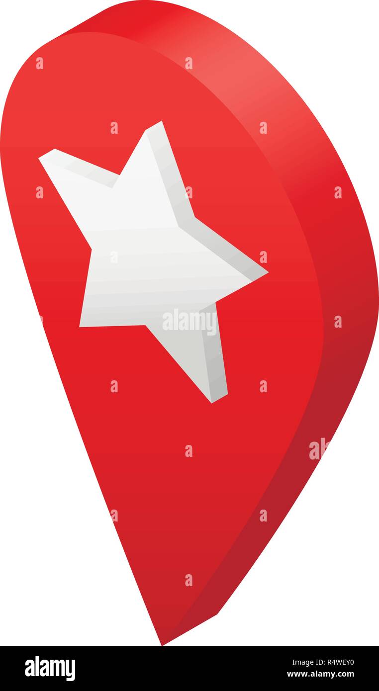 Star map pin icon. Isometric of star map pin vector icon for web design ...