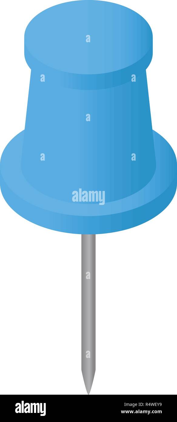 Office blue pin icon. Isometric of office blue pin vector icon for web ...