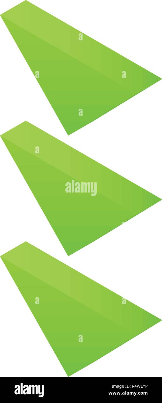 Green map arrows icon. Isometric of green map arrows vector icon for ...