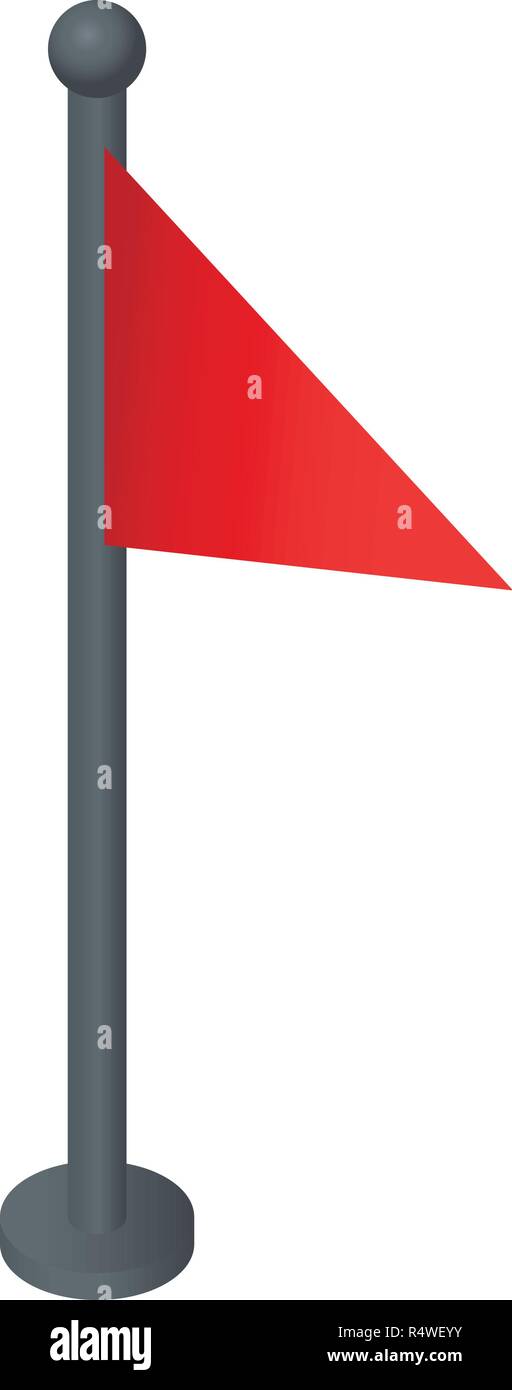 Red map flag icon. Isometric of red map flag vector icon for web design ...