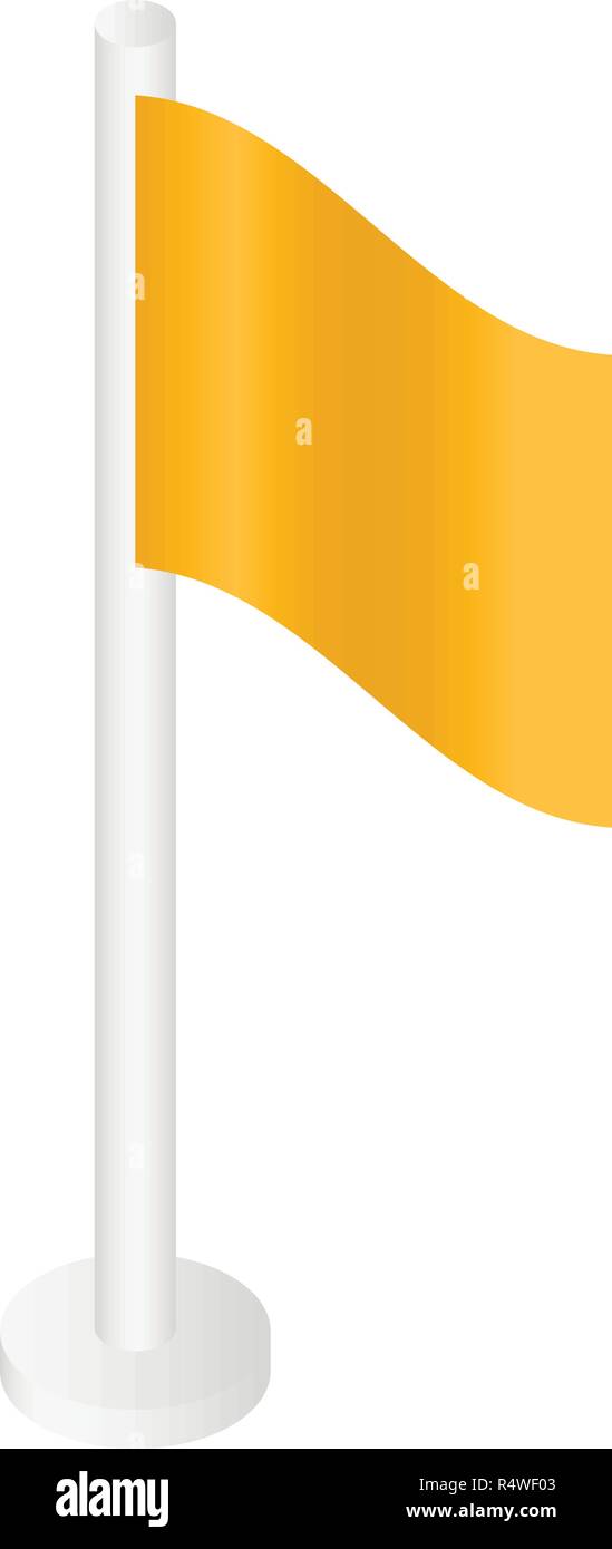 Yellow gps flag icon. Isometric of yellow gps flag vector icon for web ...