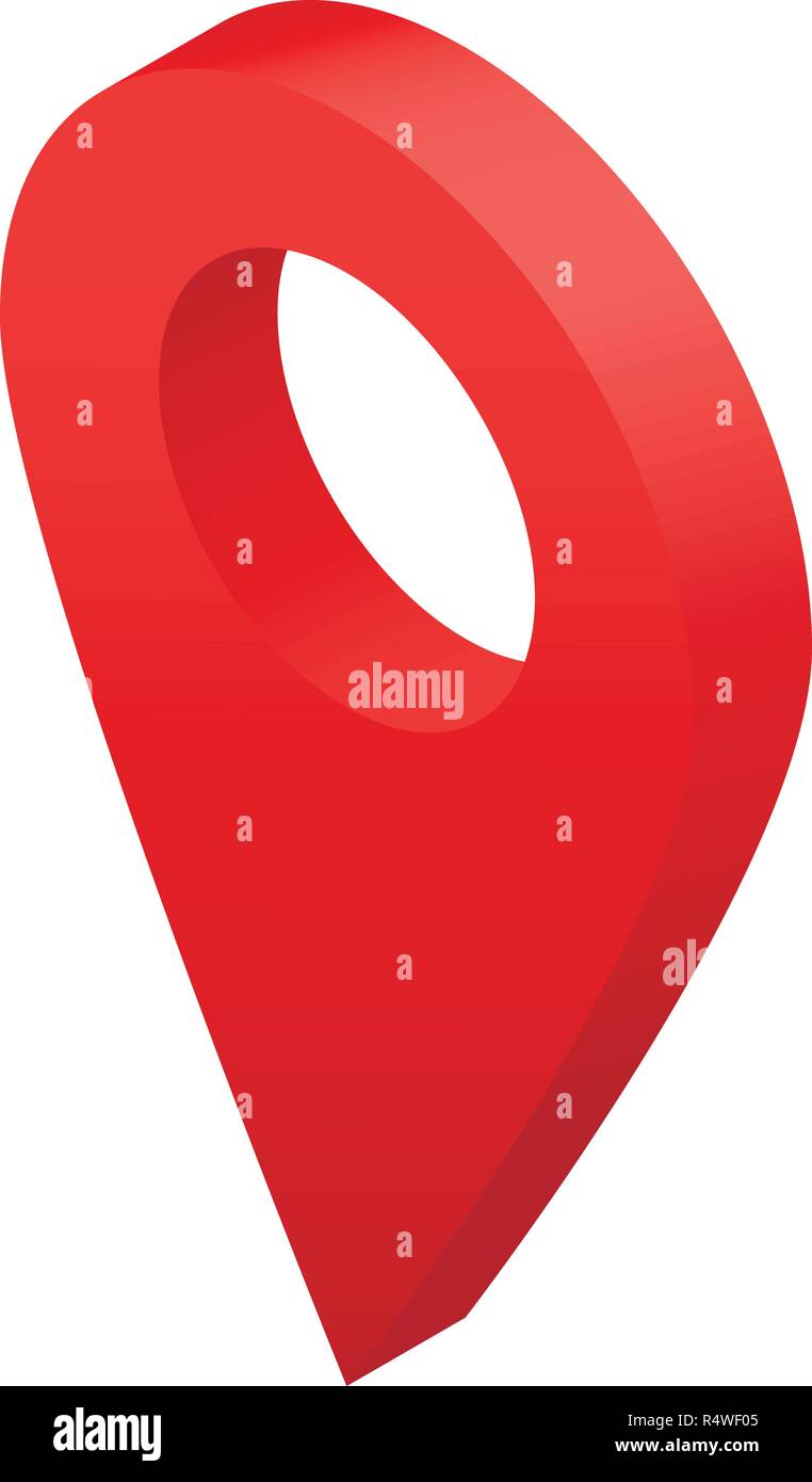 Red gps pointer icon. Isometric of red gps pointer vector icon for web design isolated on white ...