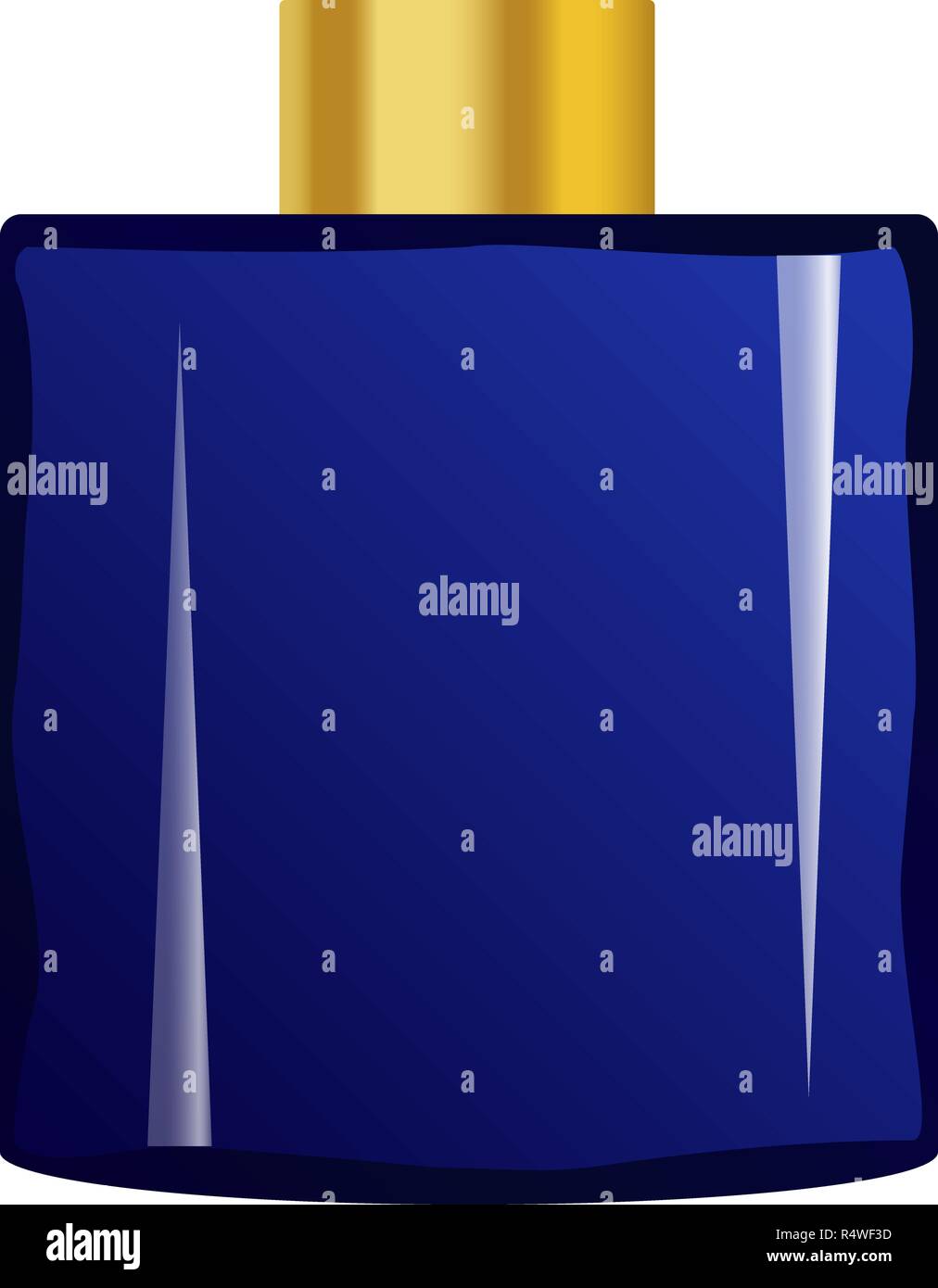 Deep blue perfume bottle mockup. Realistic illustration of deep blue ...