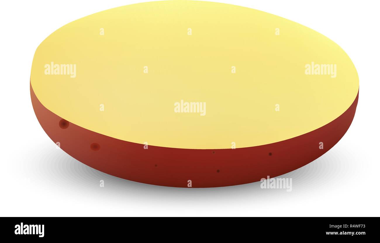 Half cut potato mockup. Realistic illustration of half cut potato ...