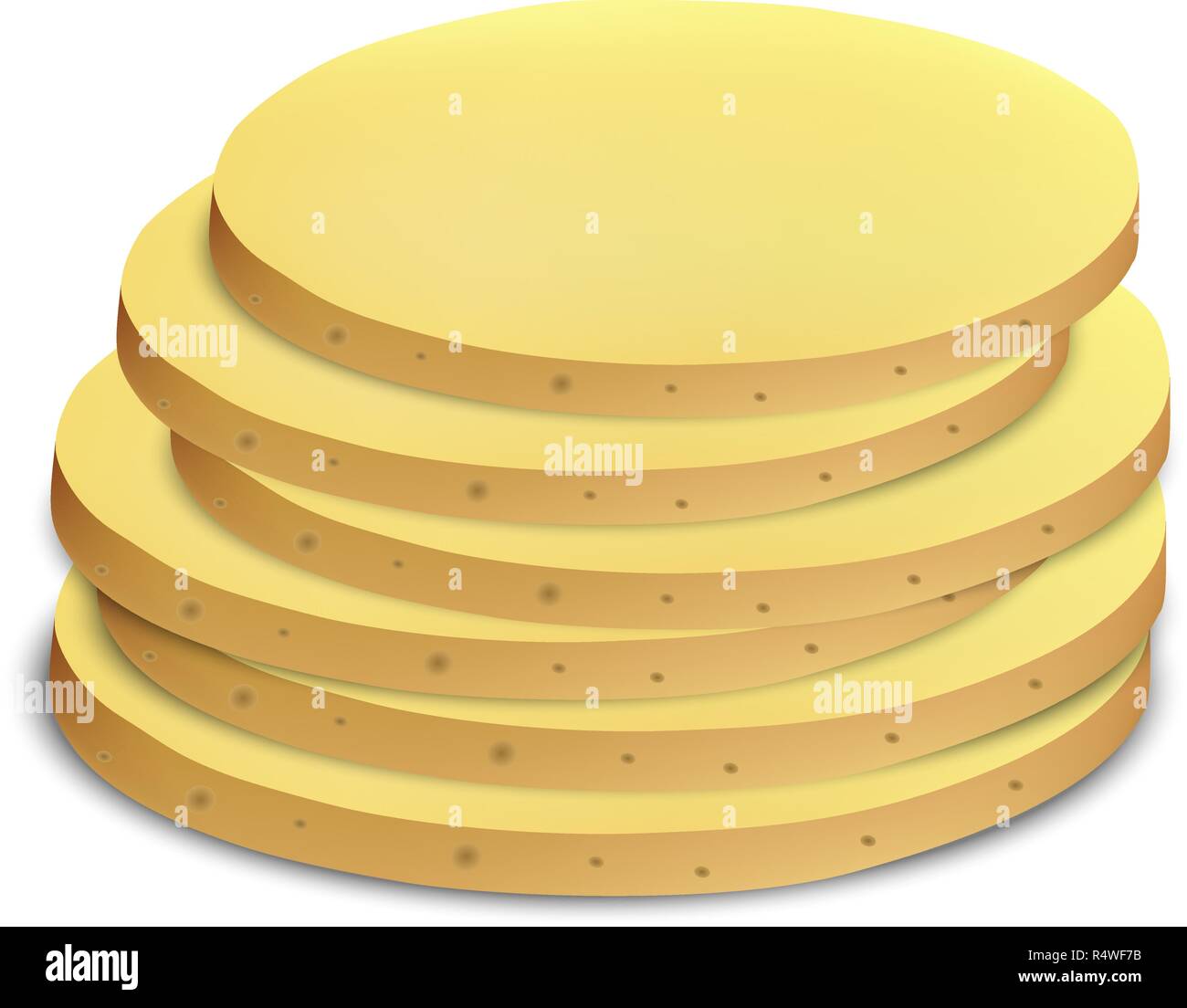 Slices of potato mockup. Realistic illustration of slices of potato ...