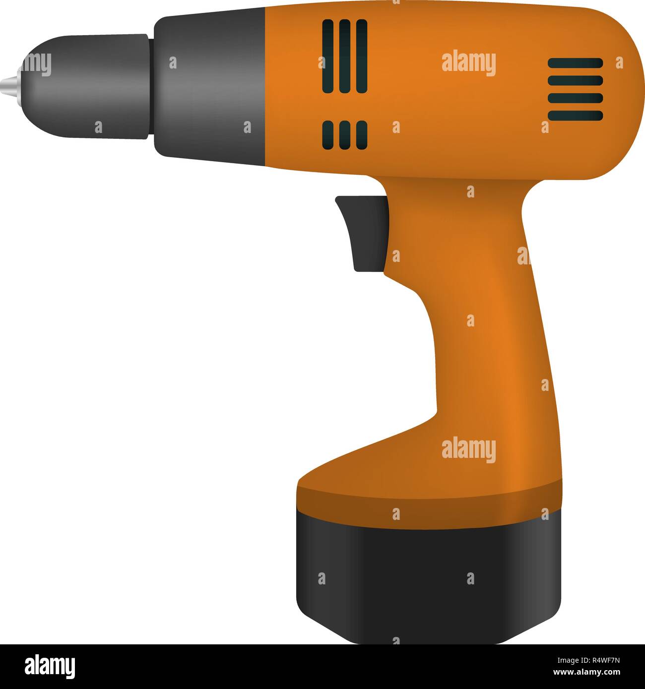 Battery drill mockup. Realistic illustration of battery drill vector ...