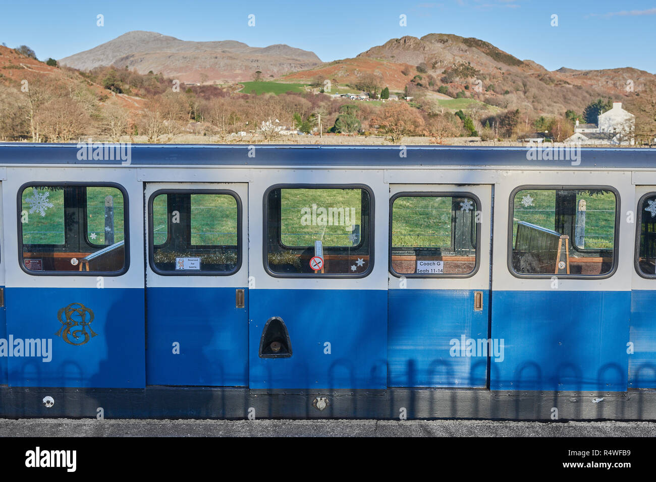 Santa Claus decorated engine at the Dalegarth station on the Ravenglass ...