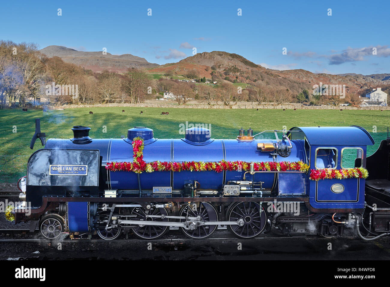 Santa Claus decorated engine at the Dalegarth station on the Ravenglass ...