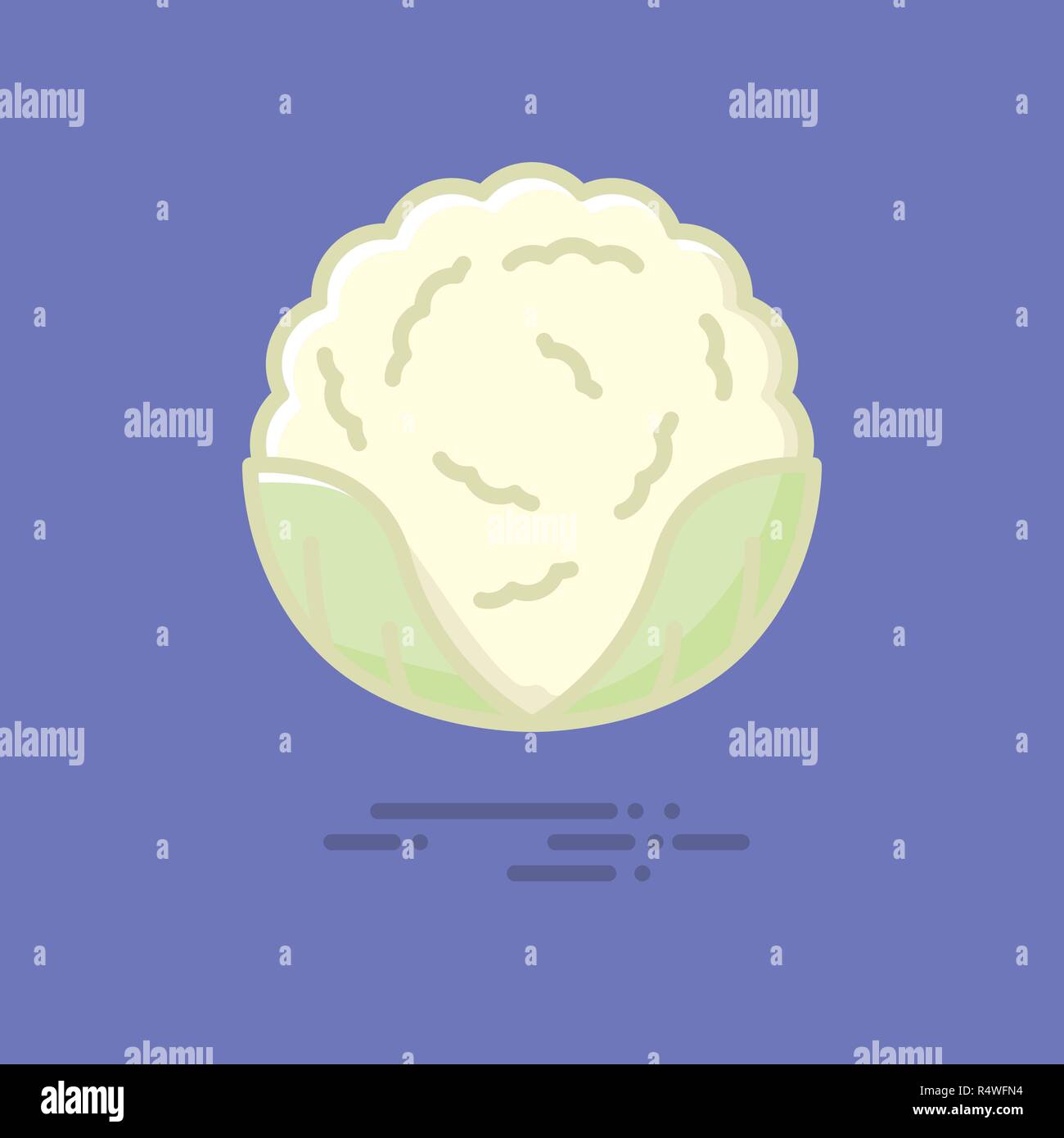 Cauliflower cabbage filled line icon. Healthy vegetable vector symbol ...
