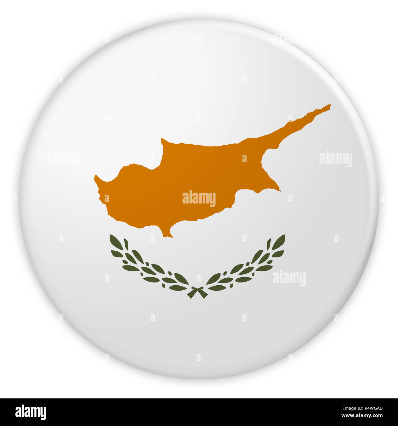 Cyprus Flag Button, News Concept Badge, 3d illustration on white ...
