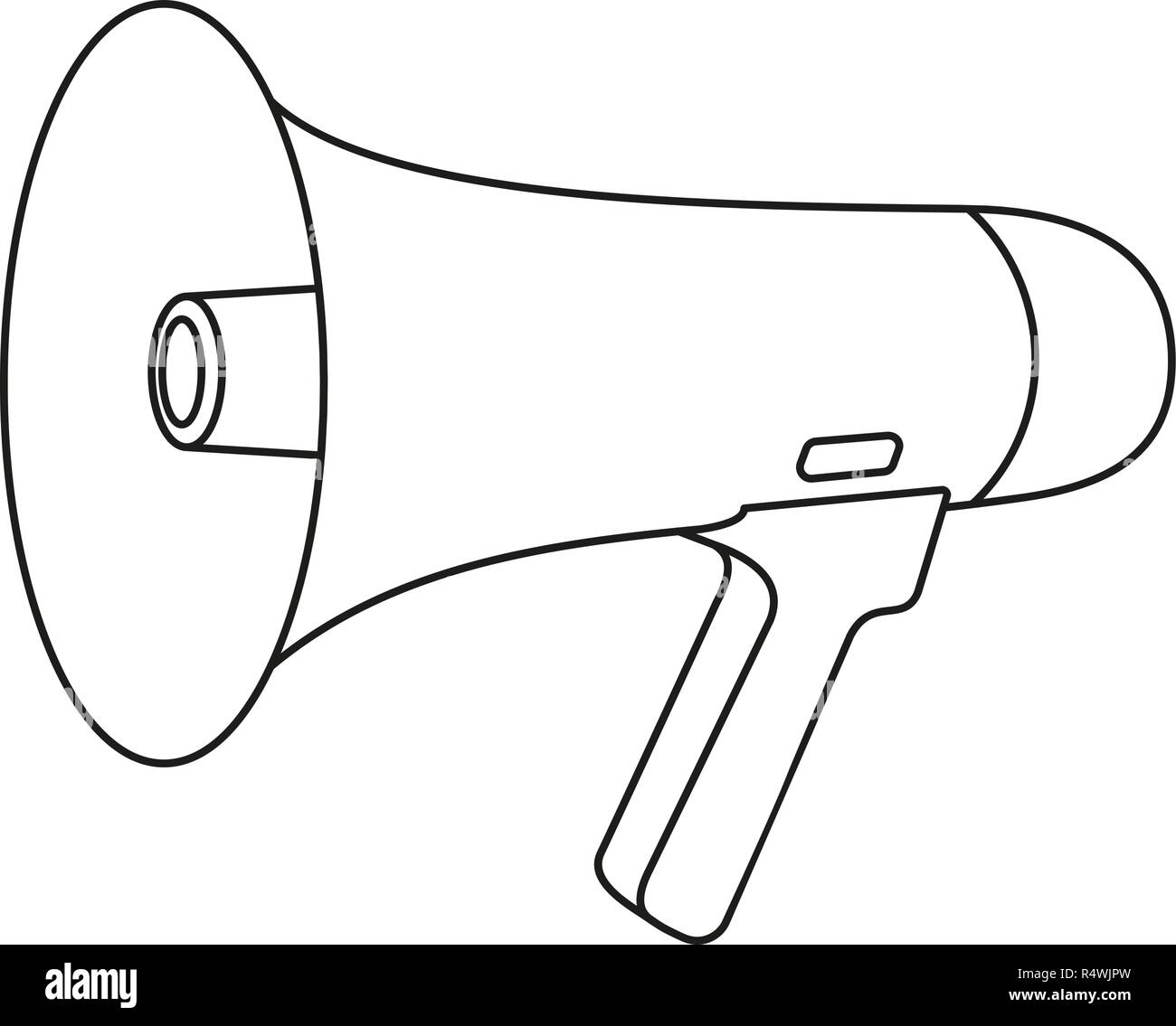 Line art black and white megaphone Stock Vector Image & Art - Alamy