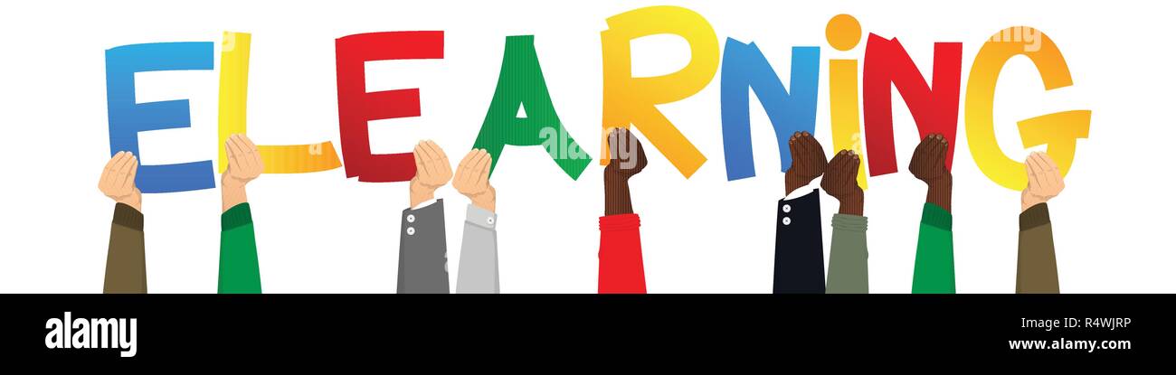 Diverse hands holding letters of the alphabet created the word ...