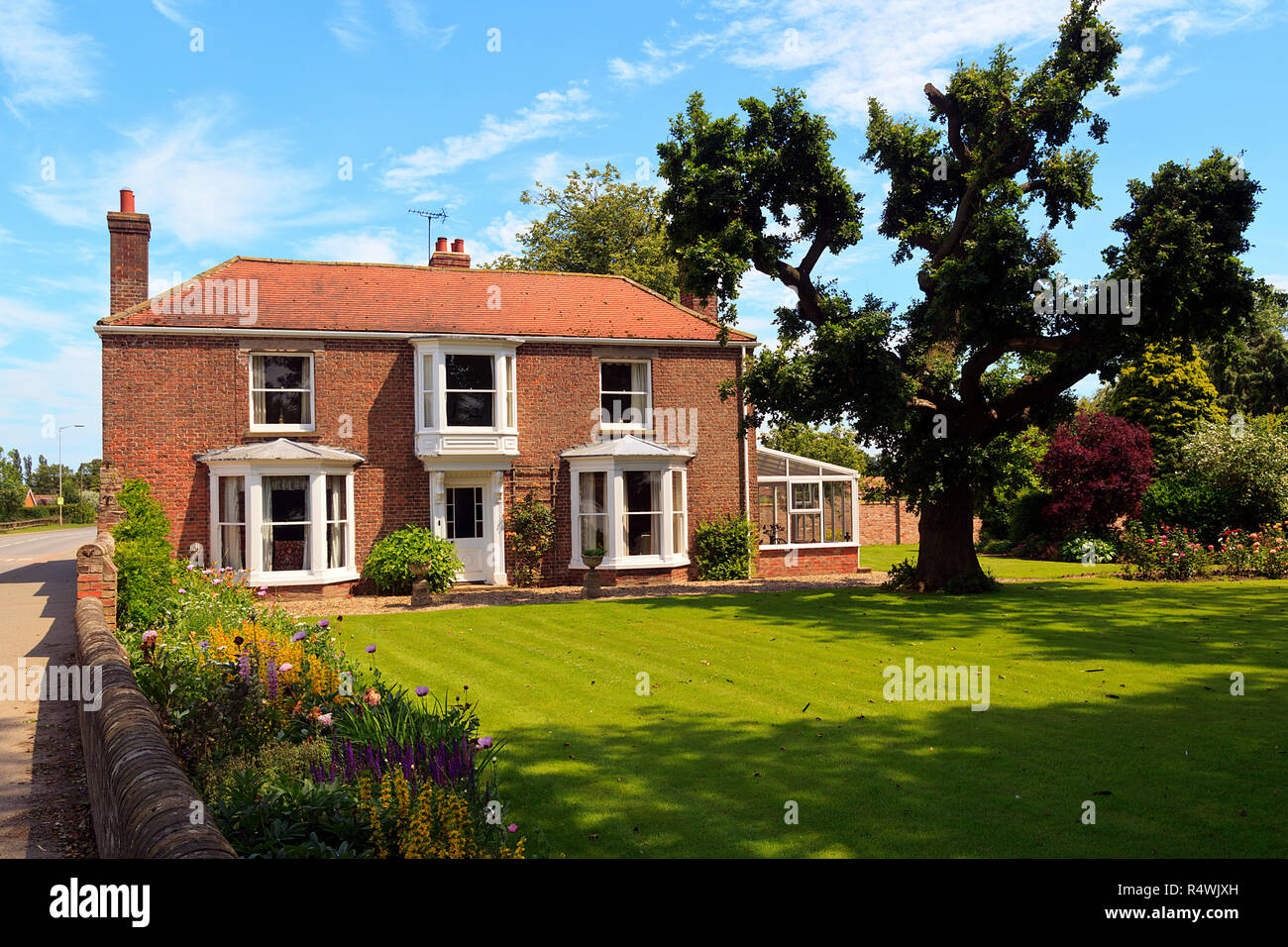 Period Family House in the village of Wrangle in Lincolnshire Stock ...