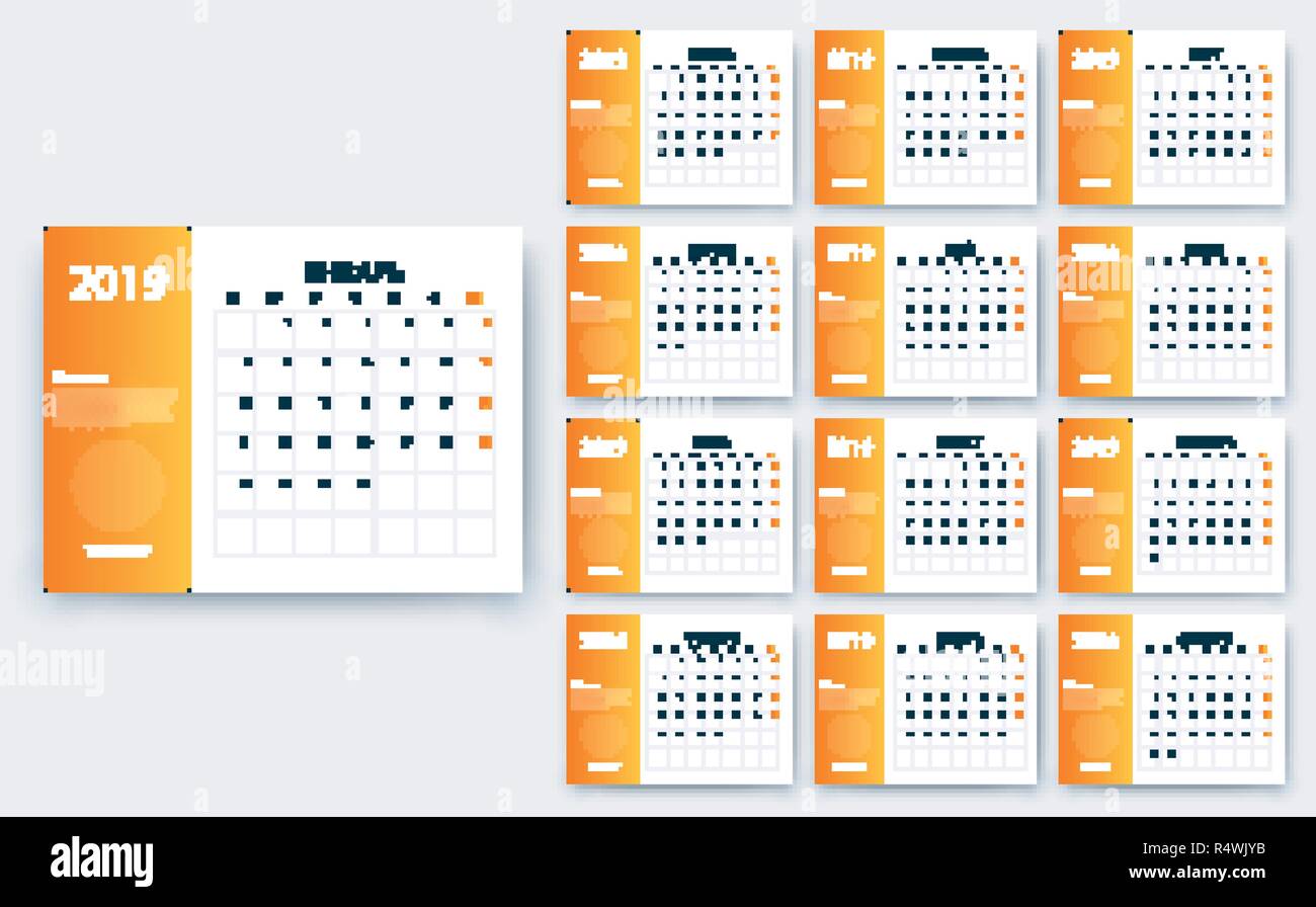 simple calendar 2019, Stock vector eps10. Color design Stock Vector ...