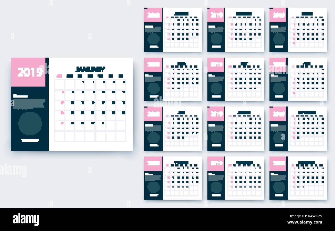simple calendar 2019, Stock vector eps10. Color design Stock Vector ...