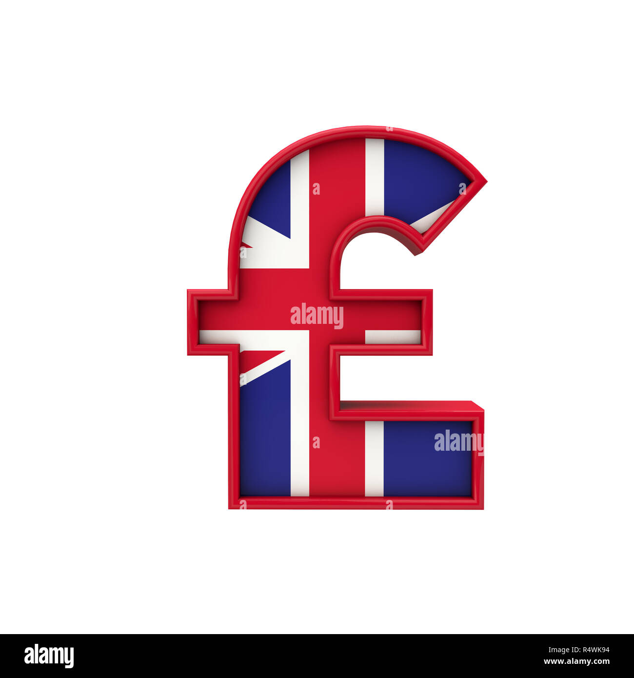 Pound sterling symbol Union Jack font, Great Britain flag lettering. 3D ...