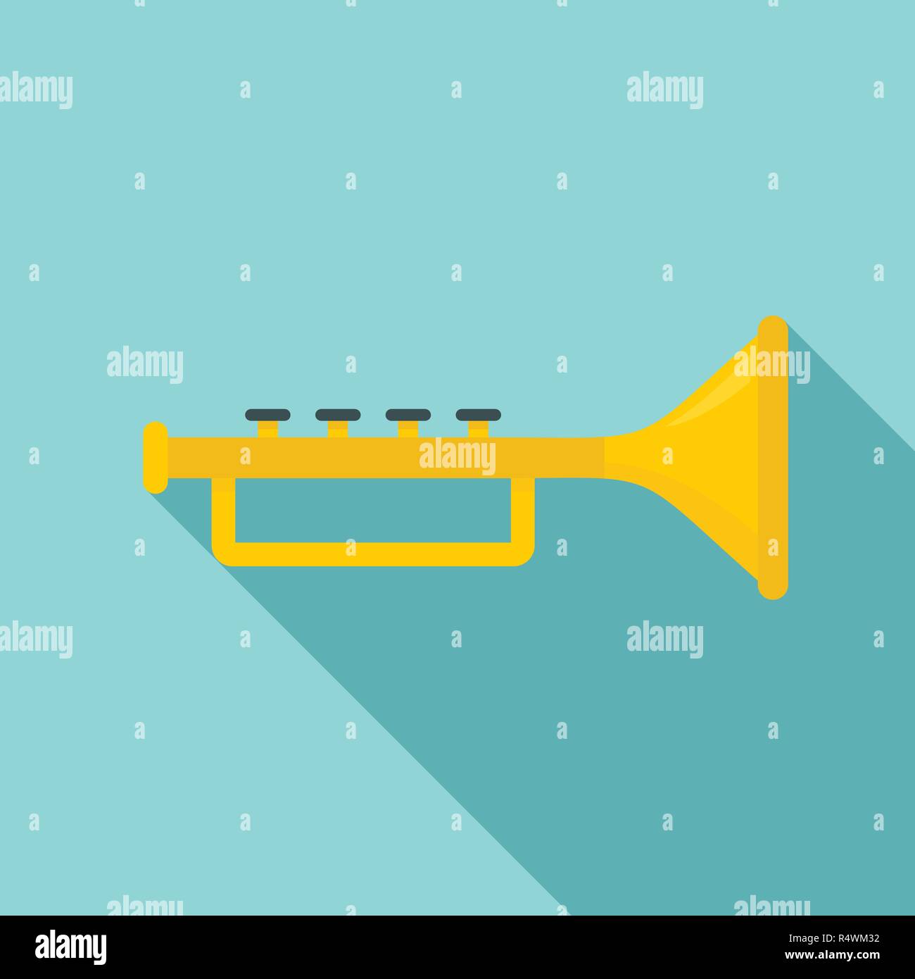 Trumpet icon. Flat illustration of trumpet vector icon for web design ...