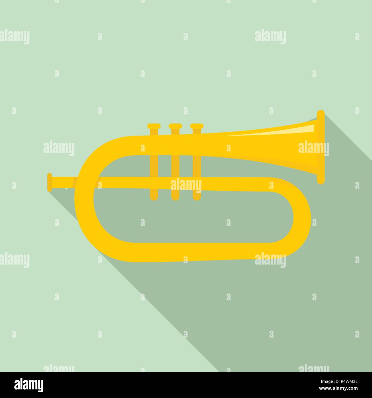 Bass trumpet icon. Flat illustration of bass trumpet vector icon for ...