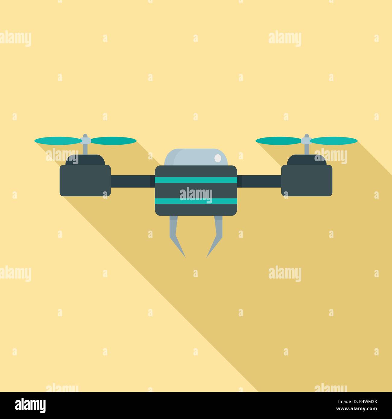 Black blue drone icon. Flat illustration of black blue drone vector ...