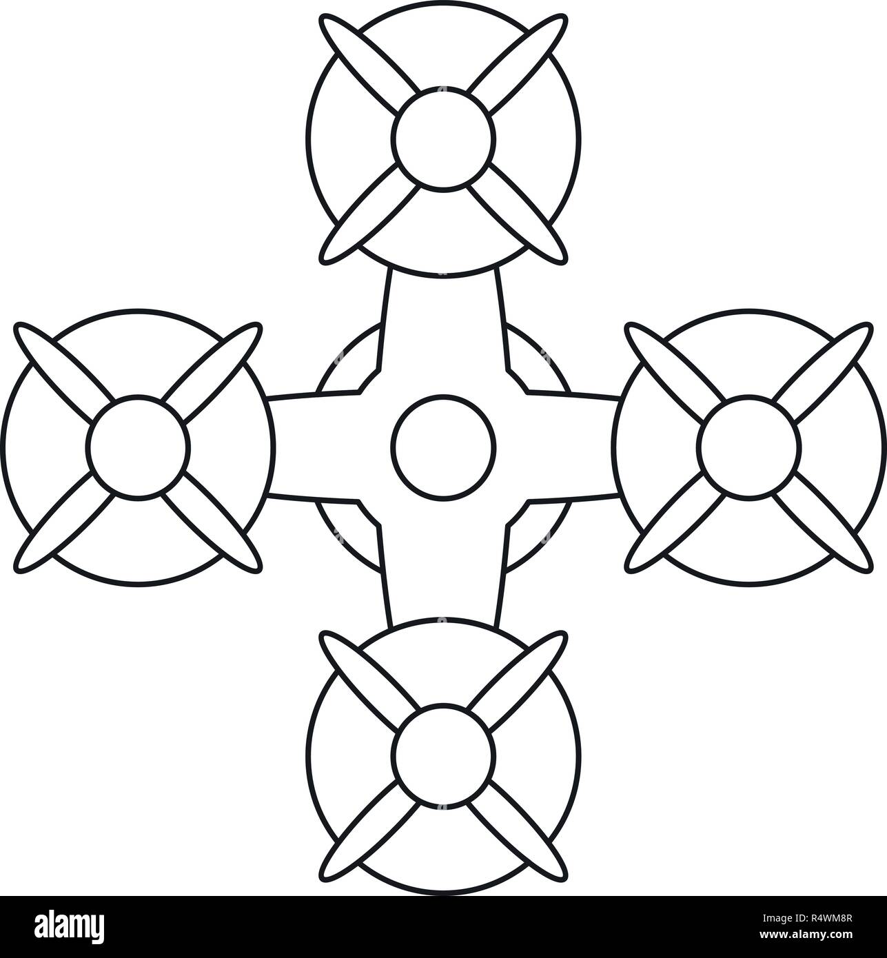 Military drone icon. Outline military drone vector icon for web design ...