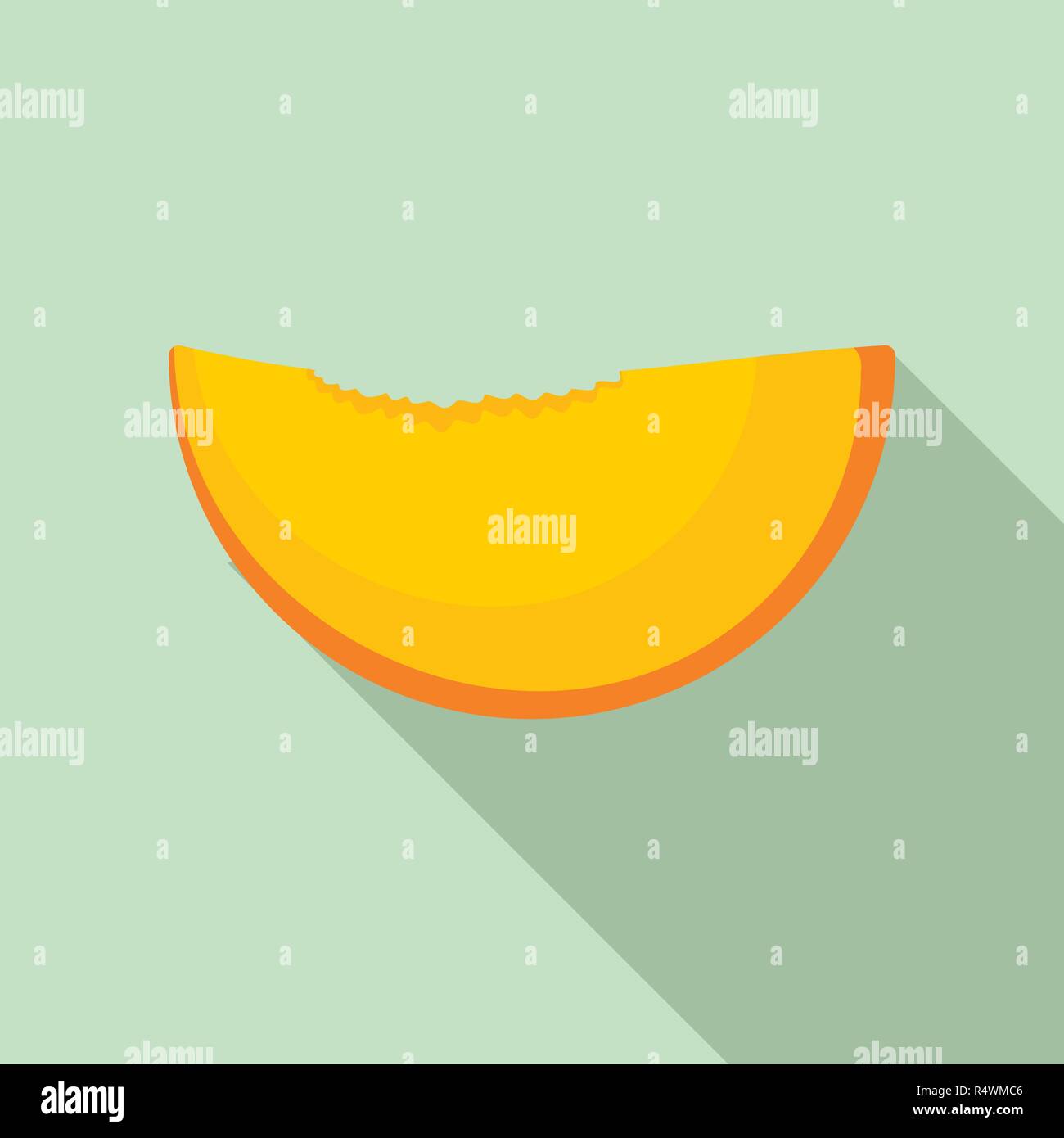 Slice of peach icon. Flat illustration of slice of peach vector icon ...