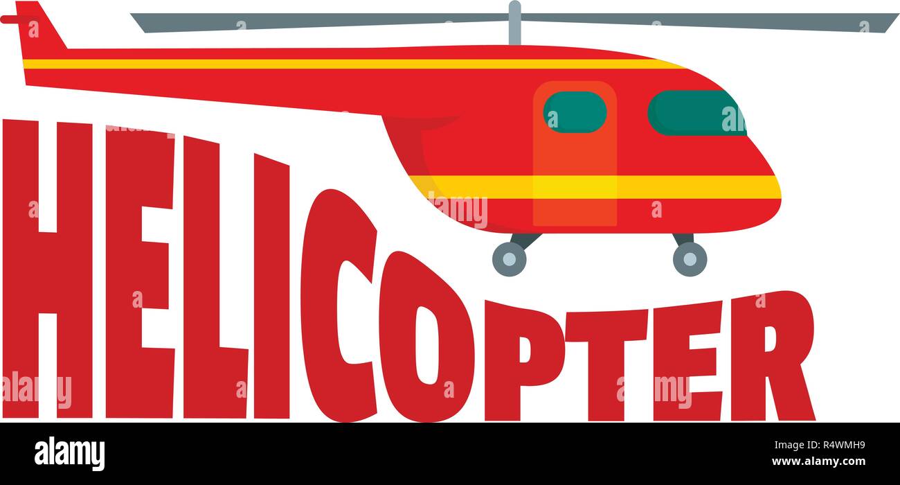 Rescue helicopter icon. Flat illustration of rescue helicopter vector ...