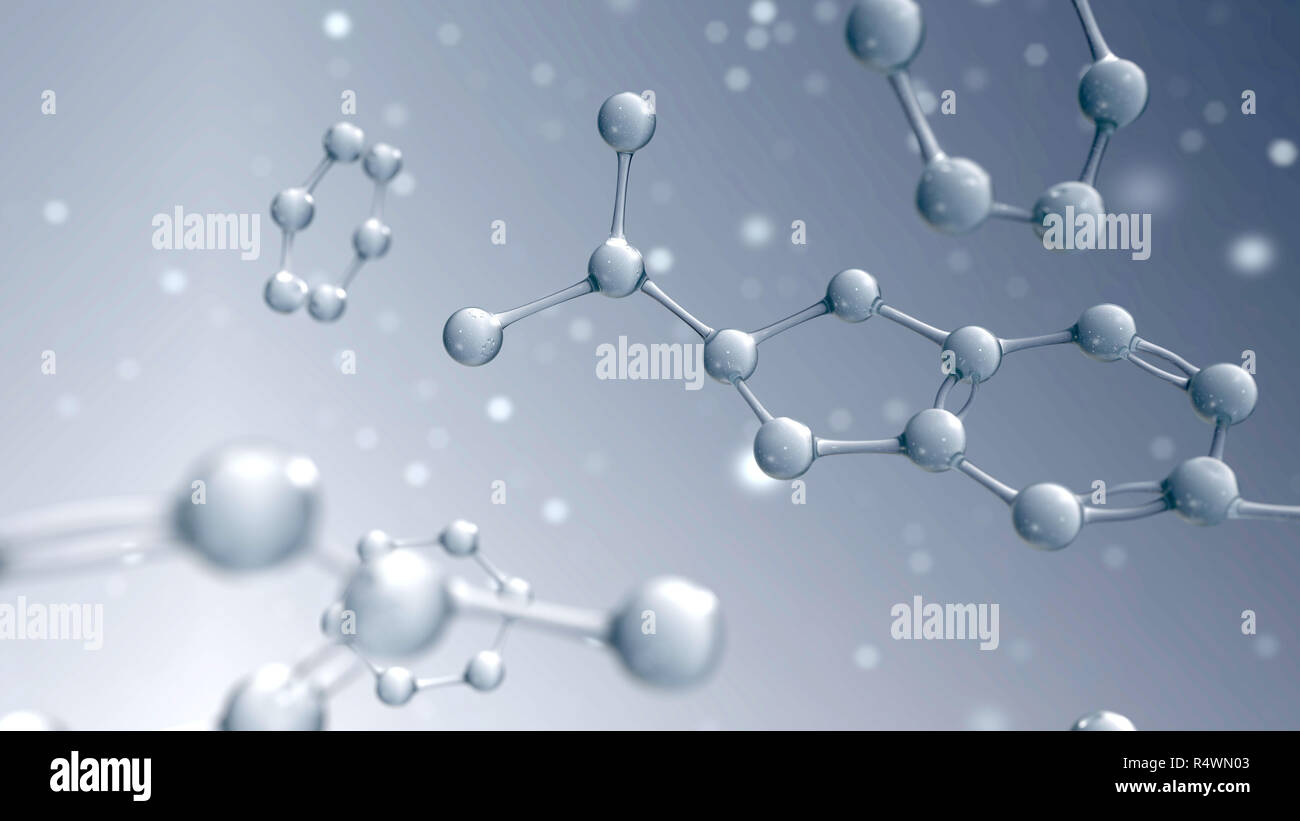 Science Background With Molecular Model Of Atom Structure 3d Render