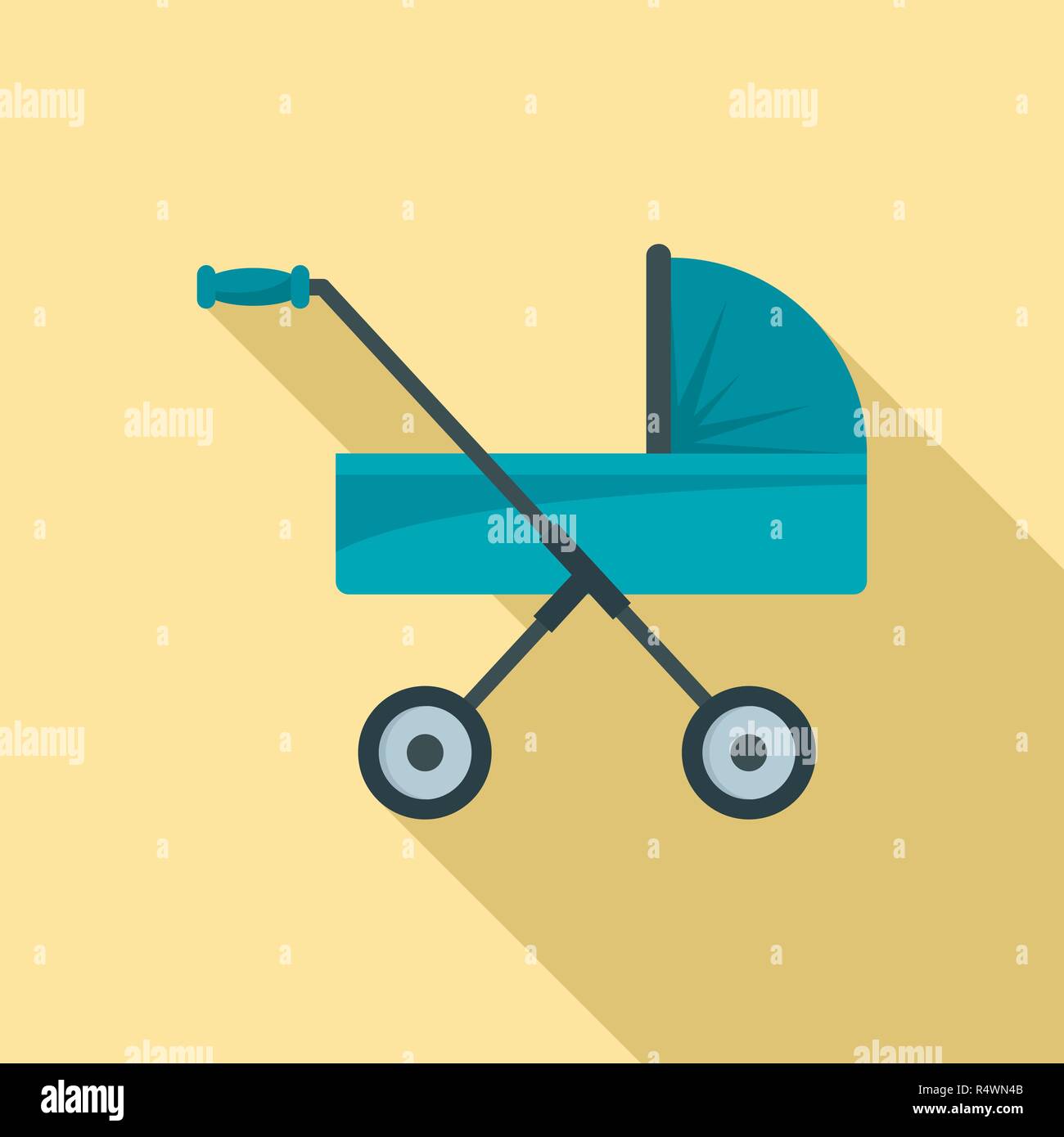 Baby pram icon. Flat illustration of baby pram vector icon for web ...