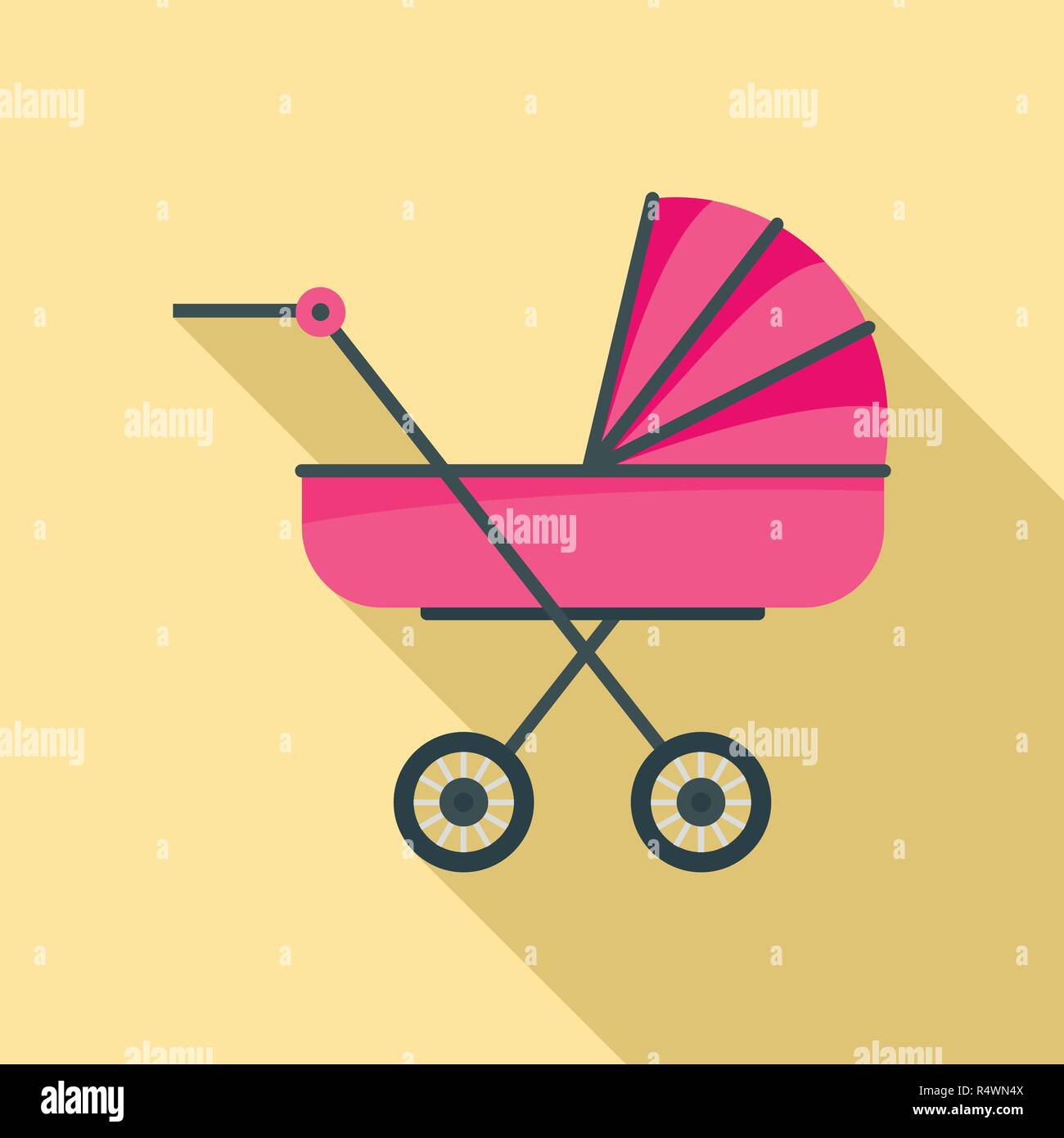 Baby stroller icon. Flat illustration of baby stroller vector icon for ...