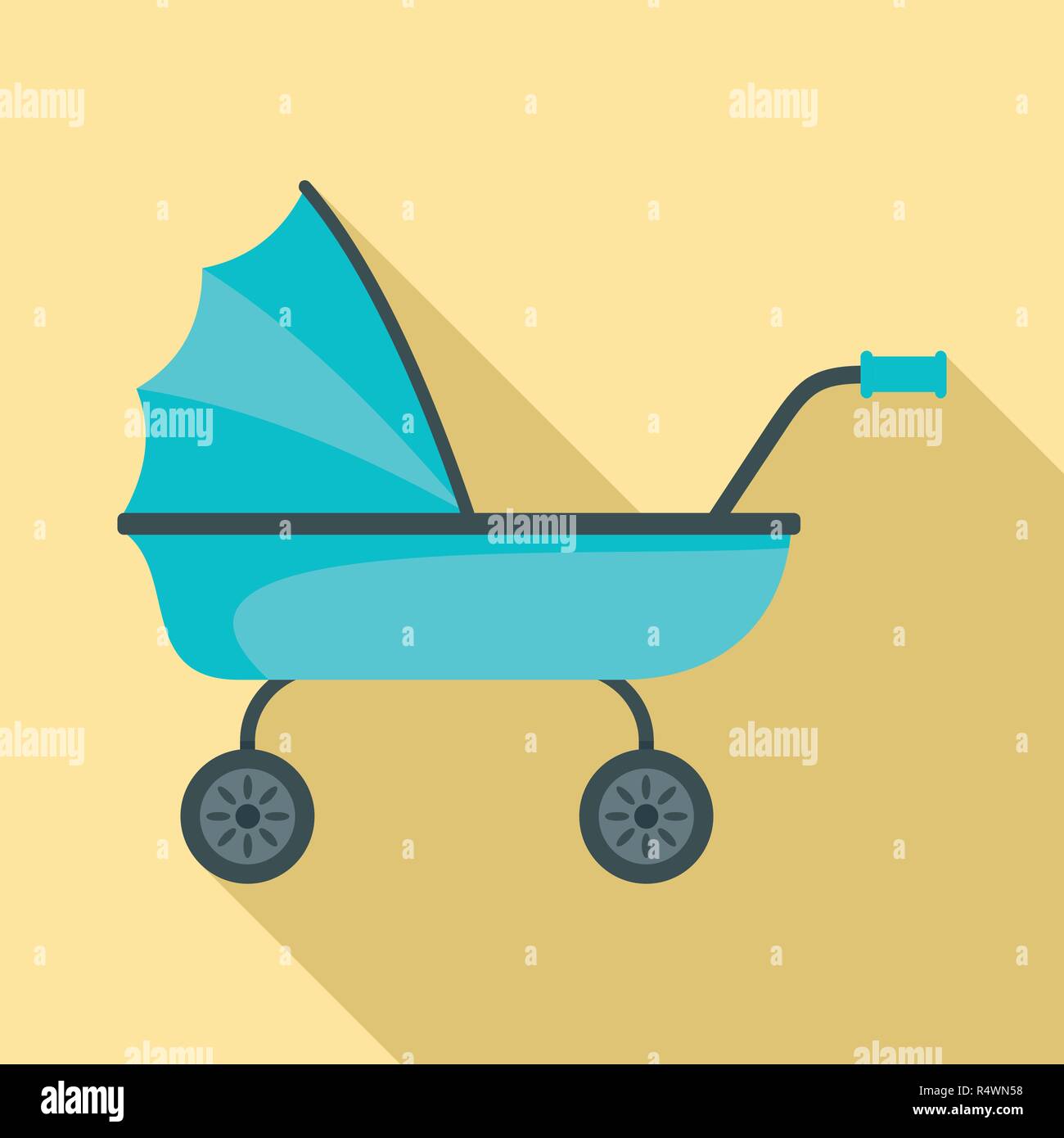 Baby trolley icon. Flat illustration of baby trolley vector icon for ...
