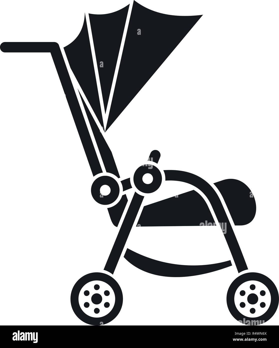 Baby pram icon. Simple illustration of baby pram vector icon for web ...