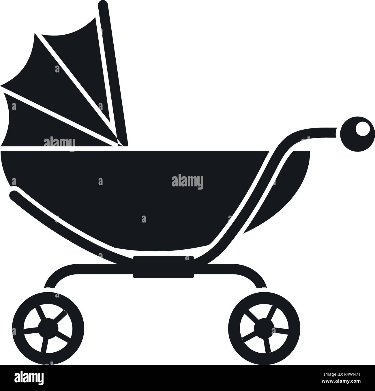 Classic baby pram icon. Simple illustration of classic baby pram vector ...