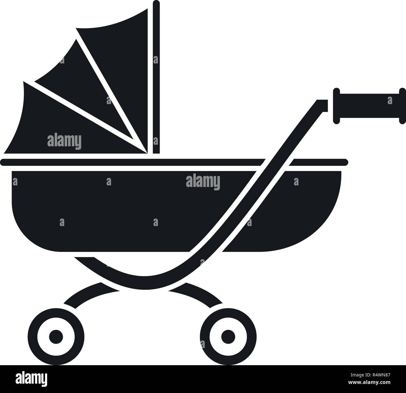 Toy baby pram icon. Simple illustration of toy baby pram vector icon ...