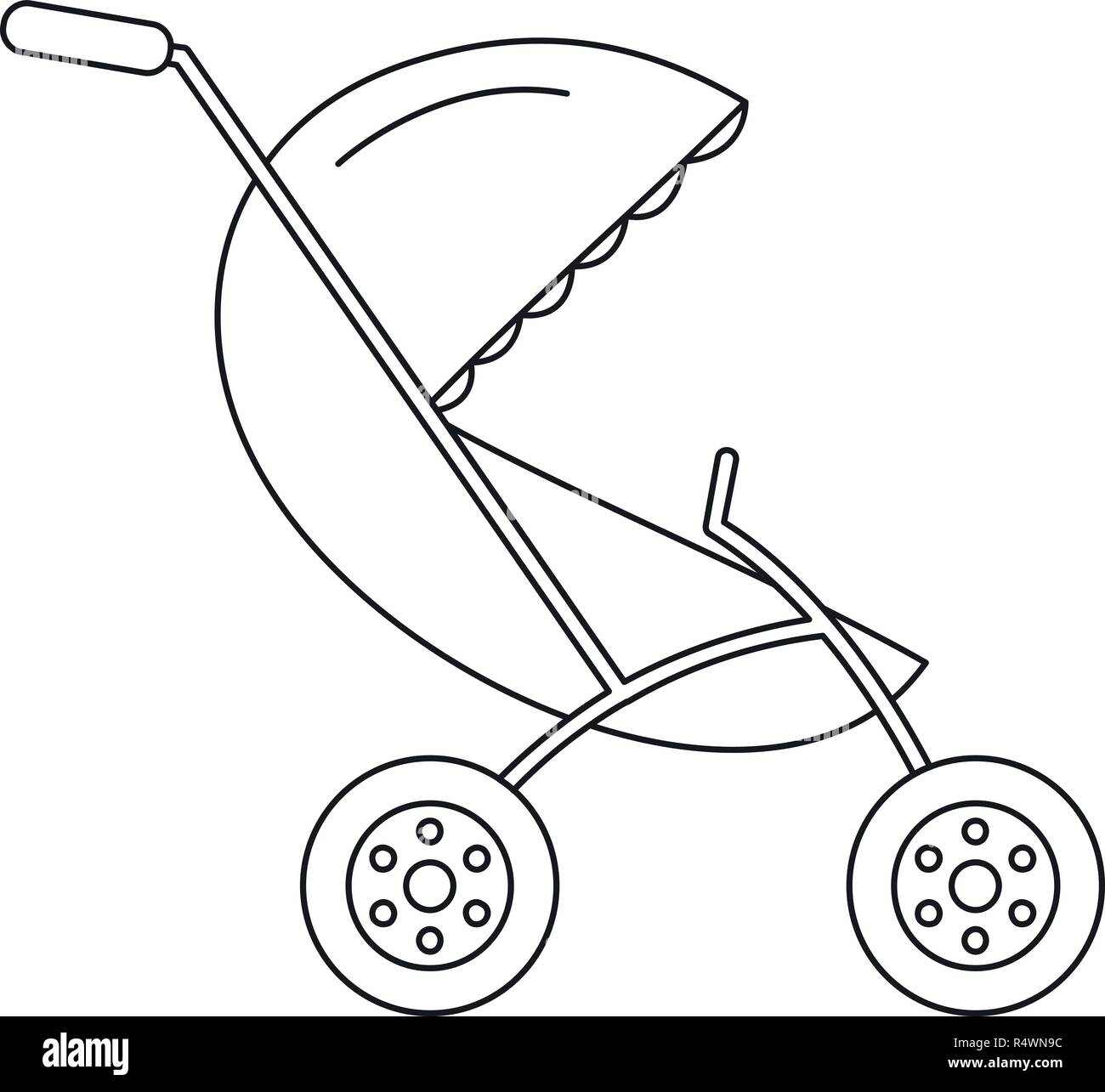 Small pram icon. Outline small pram vector icon for web design isolated ...