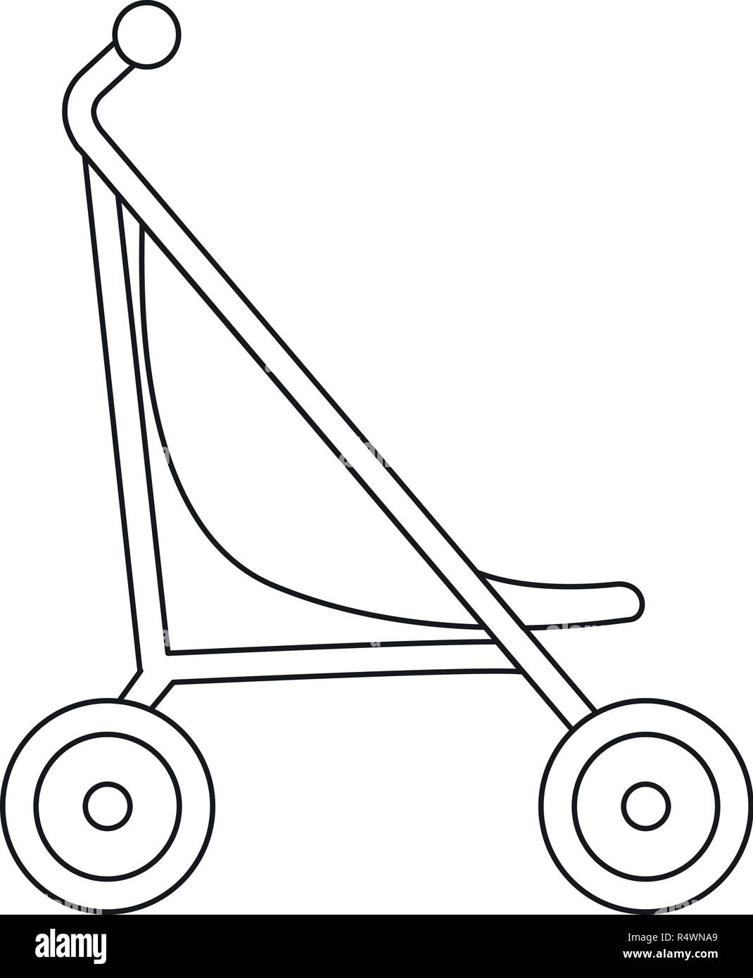 Little pram icon. Outline little pram vector icon for web design ...