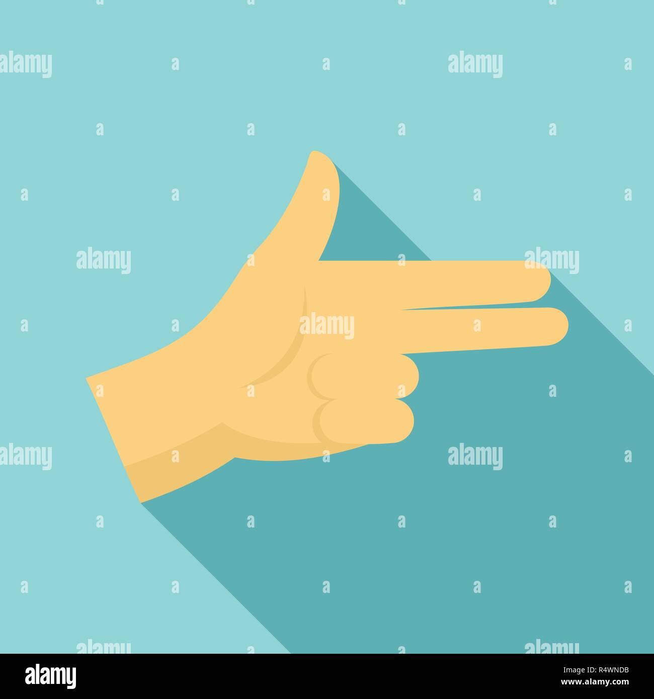 Pistol hand sign icon. Flat illustration of pistol hand sign vector ...