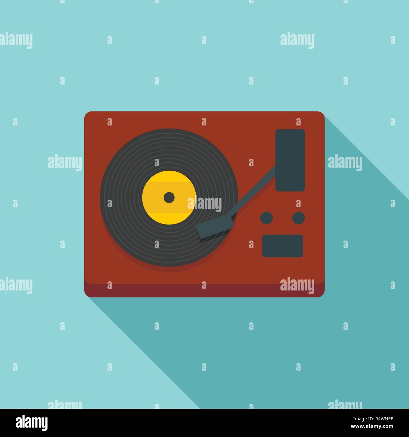 Vinyl player icon. Flat illustration of vinyl player vector icon for ...