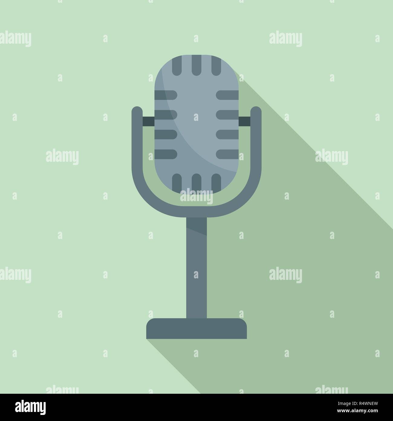 Studio microphone icon. Flat illustration of studio microphone vector ...