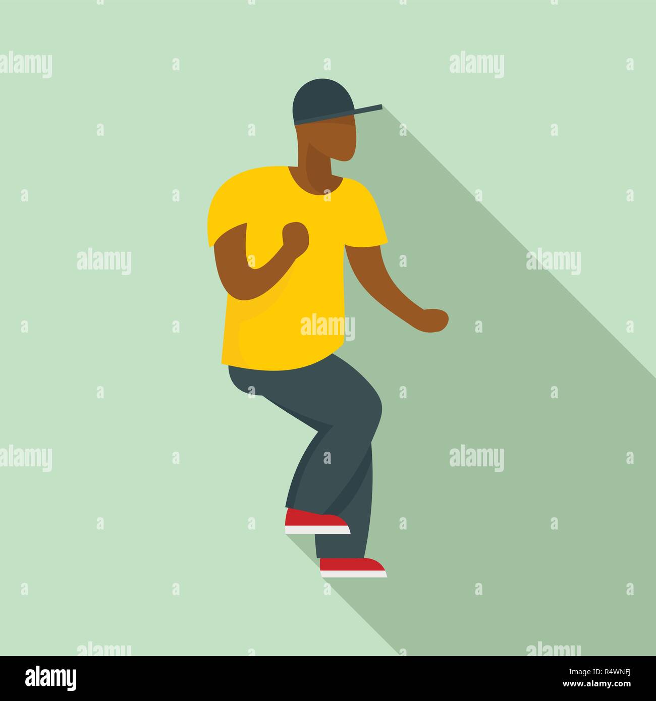 Hip hop dancer icon. Flat illustration of hip hop dancer vector icon ...