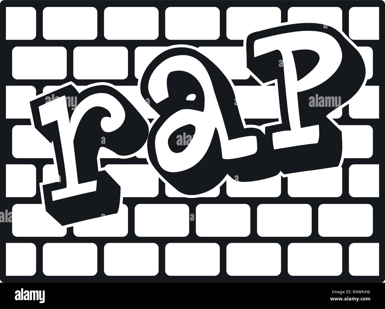 Rap bricks wall icon. Simple illustration of rap bricks wall vector ...