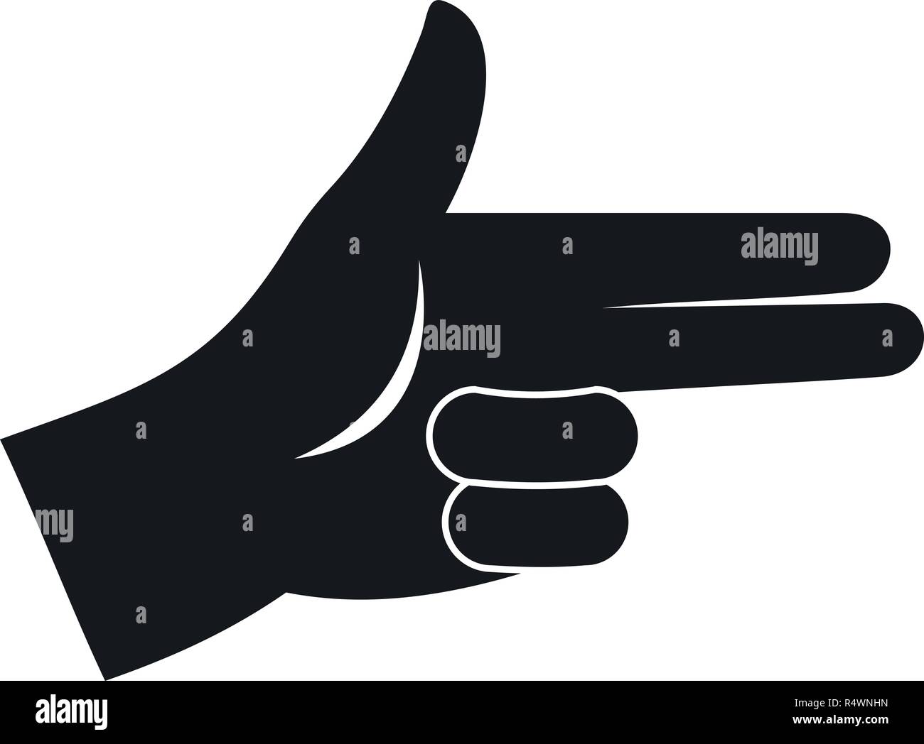 Pistol hand sign icon. Simple illustration of pistol hand sign vector ...